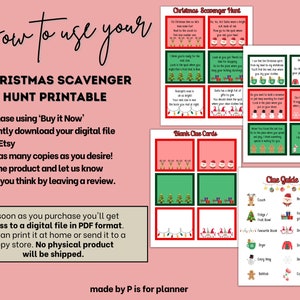Christmas Scavenger Hunt for Kids, Indoor Holiday Treasure Hunt Clues ...