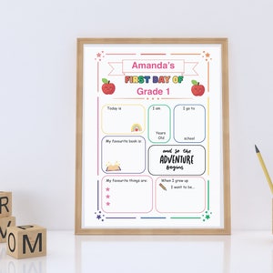 First and Last Day of School Sign Templates, Printable Editable Back to ...