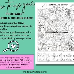 Search and Colour Printable Activity, I Spy Game, Reading Colouring ...