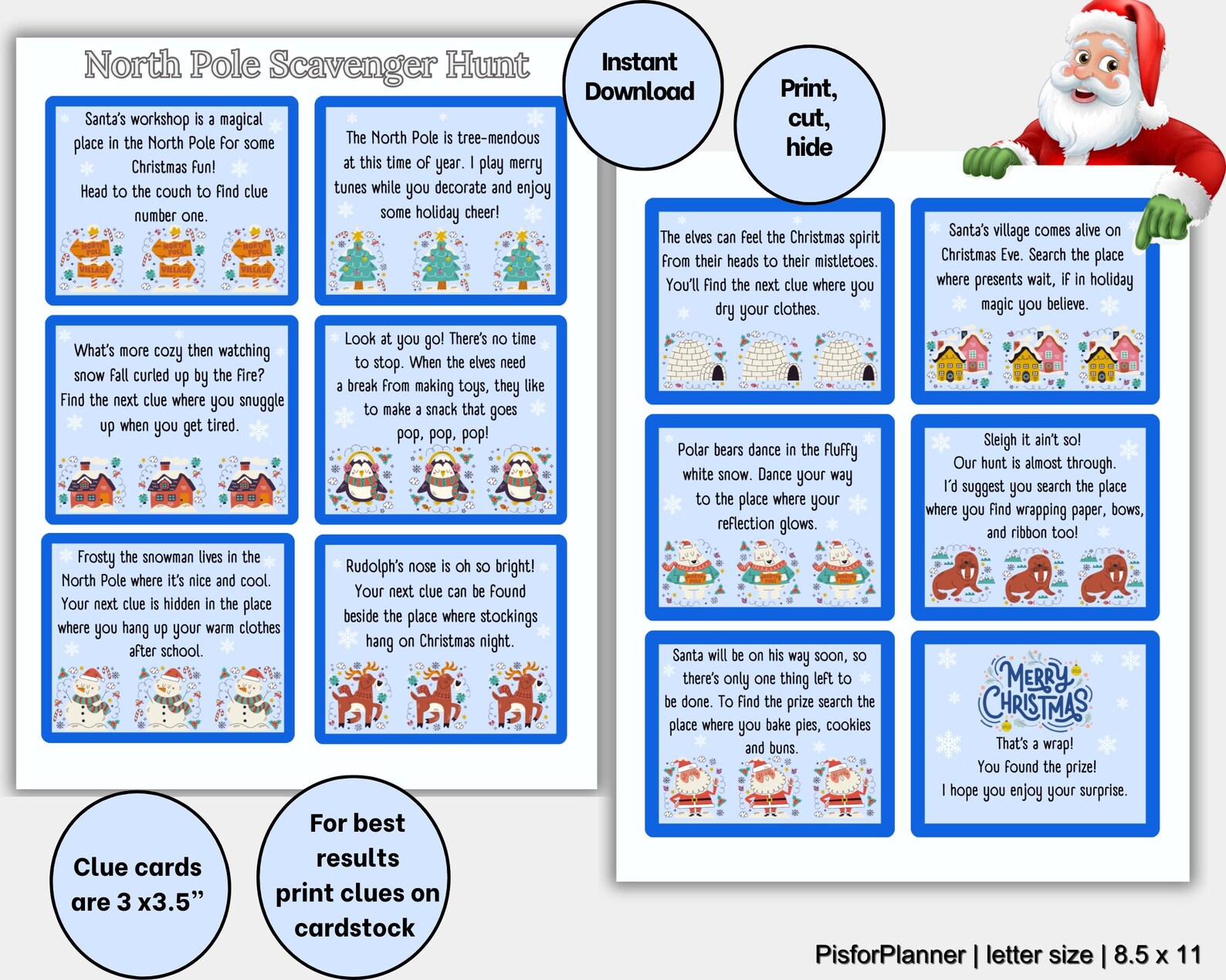 Christmas Scavenger Hunt for Kids, North Pole Adventure, Indoor Holiday ...