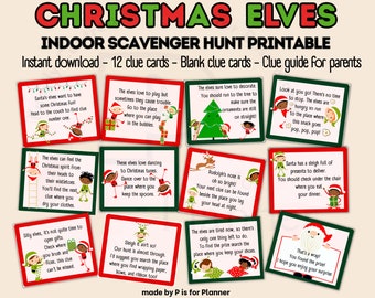 Christmas Elves Scavenger Hunt for Kids, Indoor Holiday Treasure Hunt ...