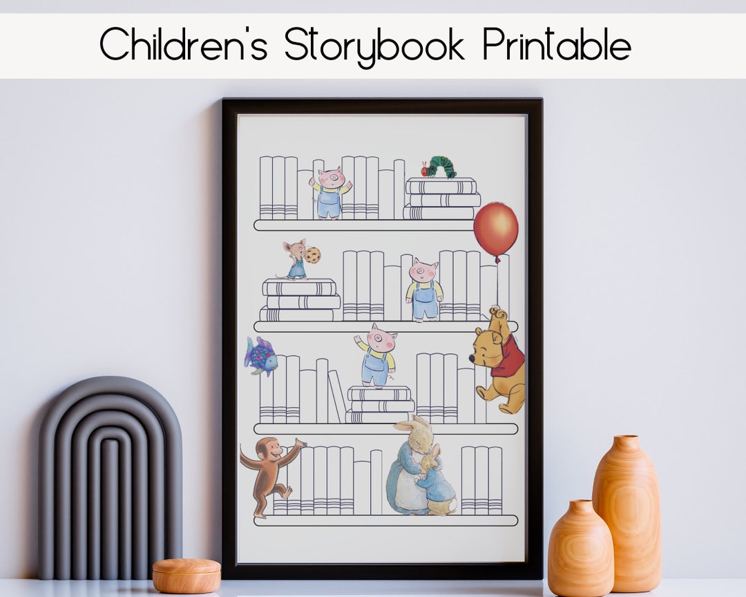Children’s Storybook Printable, Storybook Baby Shower Guestbook, 1st ...