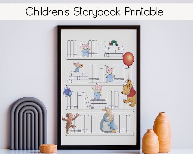 Children’s Storybook Printable, Storybook Baby Shower Guestbook, 1st ...