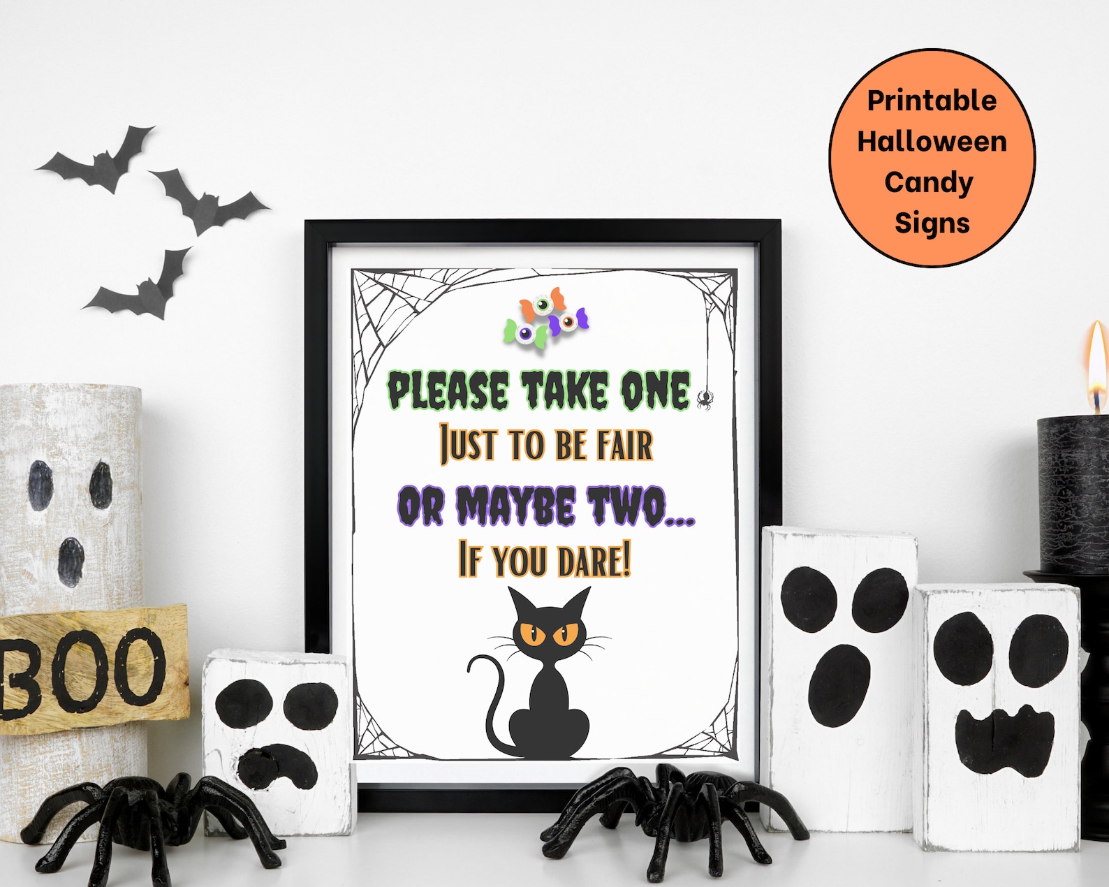 Halloween Candy Sign, Halloween Wall Art, Trick or Treater Sign ...