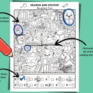 Search and Colour Printable Activity, I Spy Game, Reading Colouring ...