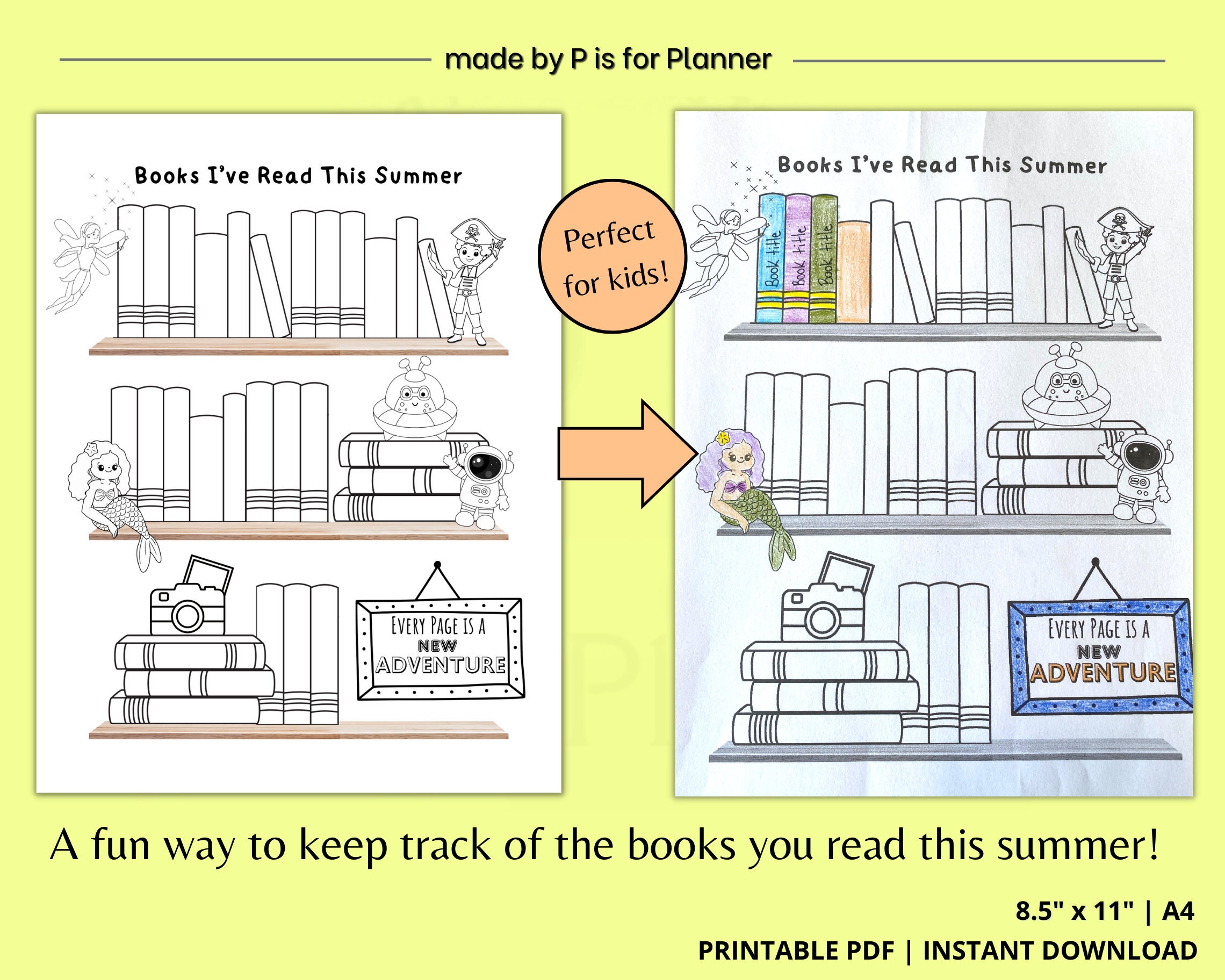 Reading Tracker Printable, Kids Summer Reading Log, Summer Reading ...