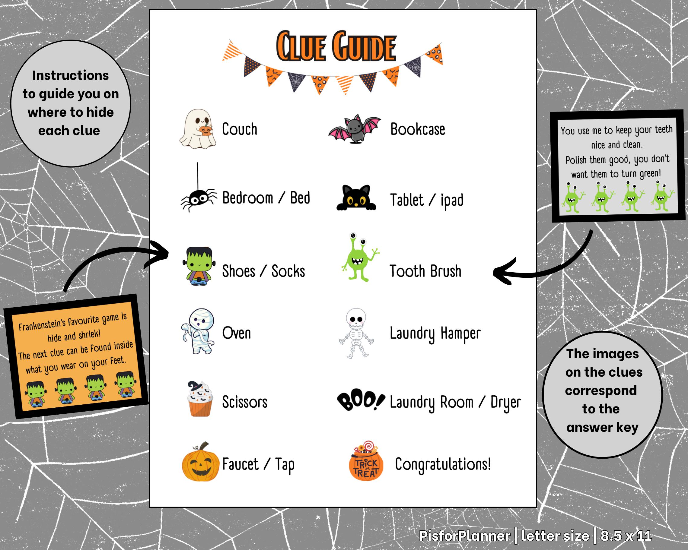 Halloween Scavenger Hunt for Kids, Indoor Treasure Hunt, Halloween ...