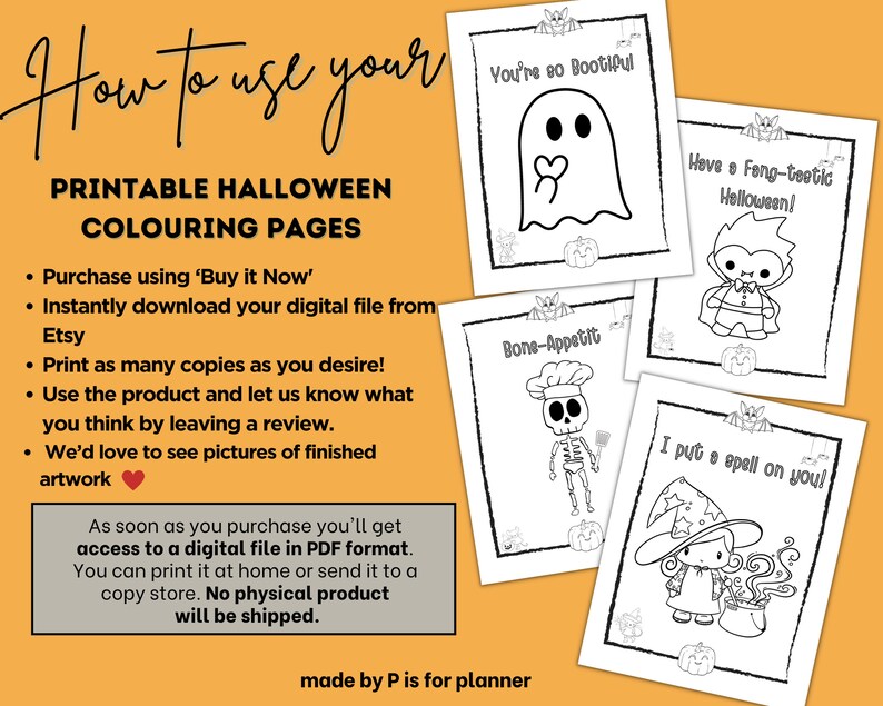 Halloween Colouring Pages, Kids Coloring Activity, Fun Halloween Pun ...