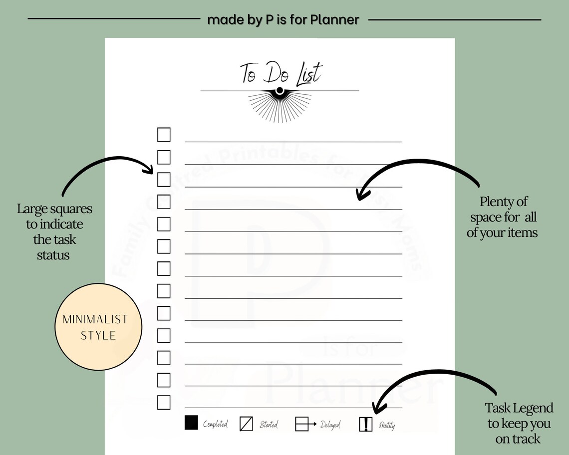 To Do List Printable, Task List Printable, Planner Insert, Digital to ...
