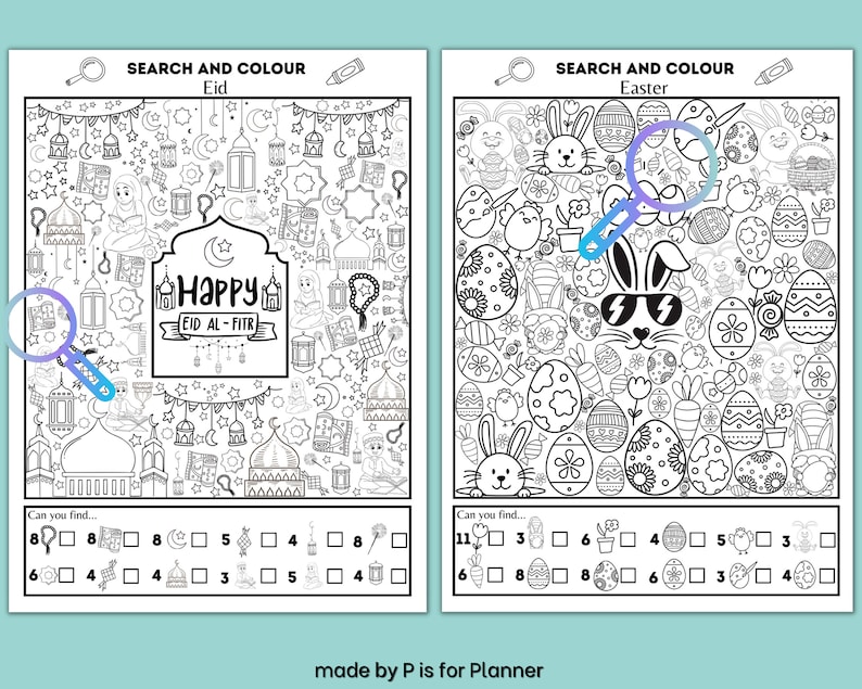 Search and Color Game Bundle, Printable Seek and Find Hidden Objects ...