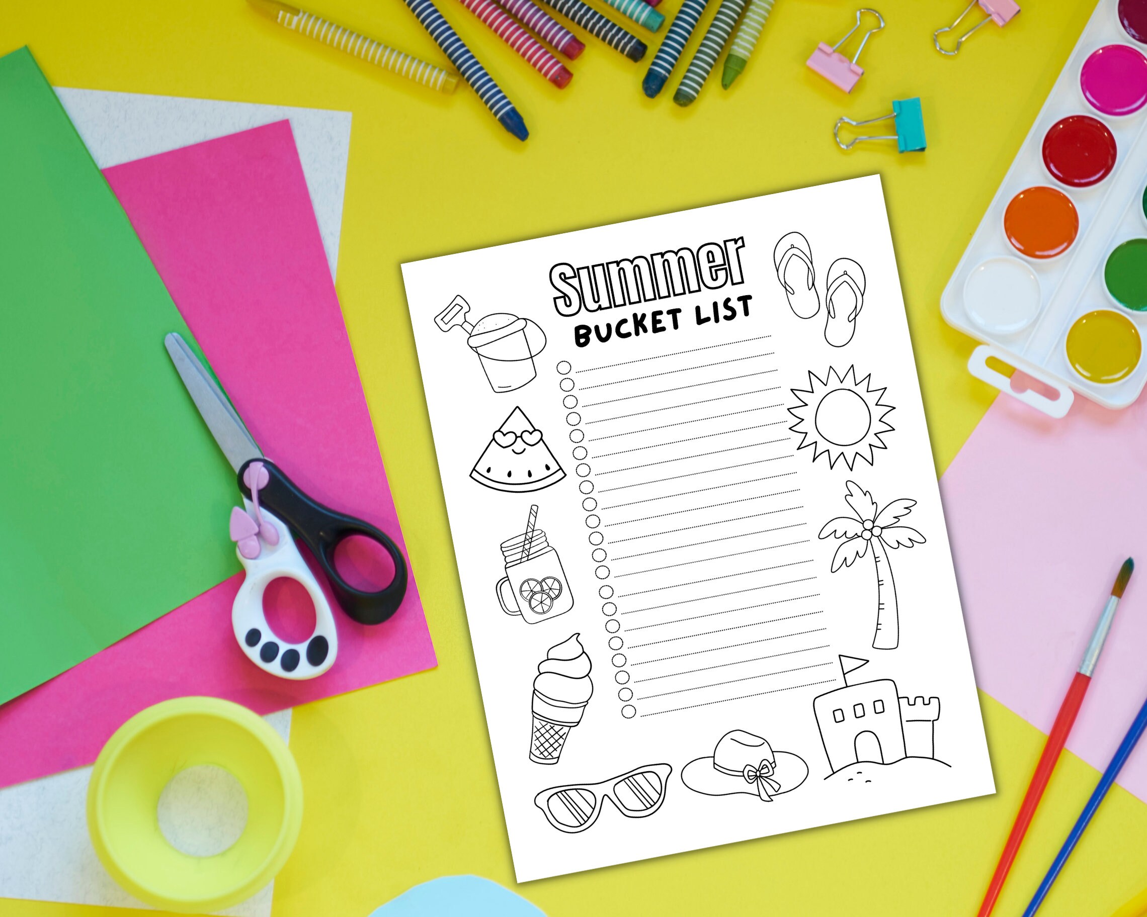 Summer Bucket List Printable, Personalized Summer Checklist for Kids ...