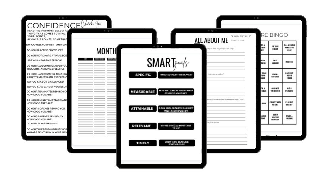 Athlete Mental Skills Worksheets, Confidence, Affirmations, Self Help ...