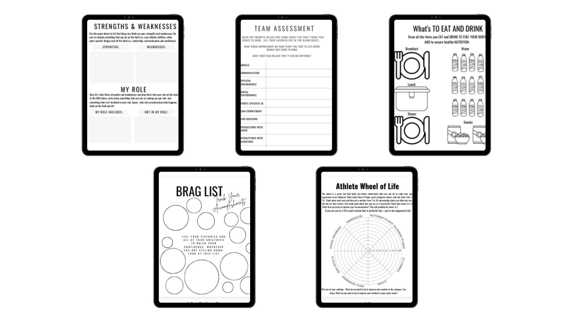 Athlete Mental Skills Worksheets, Confidence, Affirmations, Self Help ...