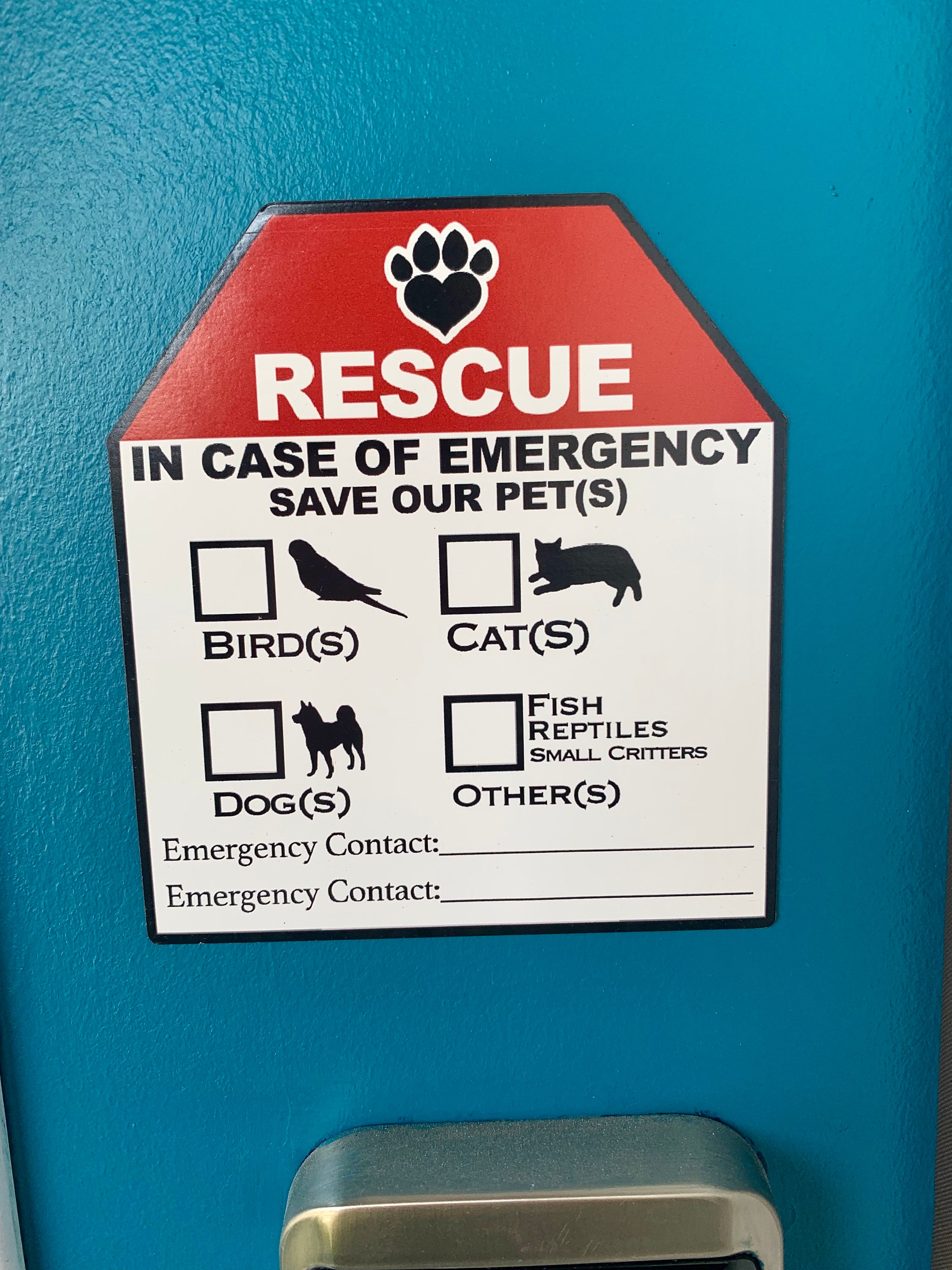 In Case of Emergency Magnetic Door Sign - Etsy