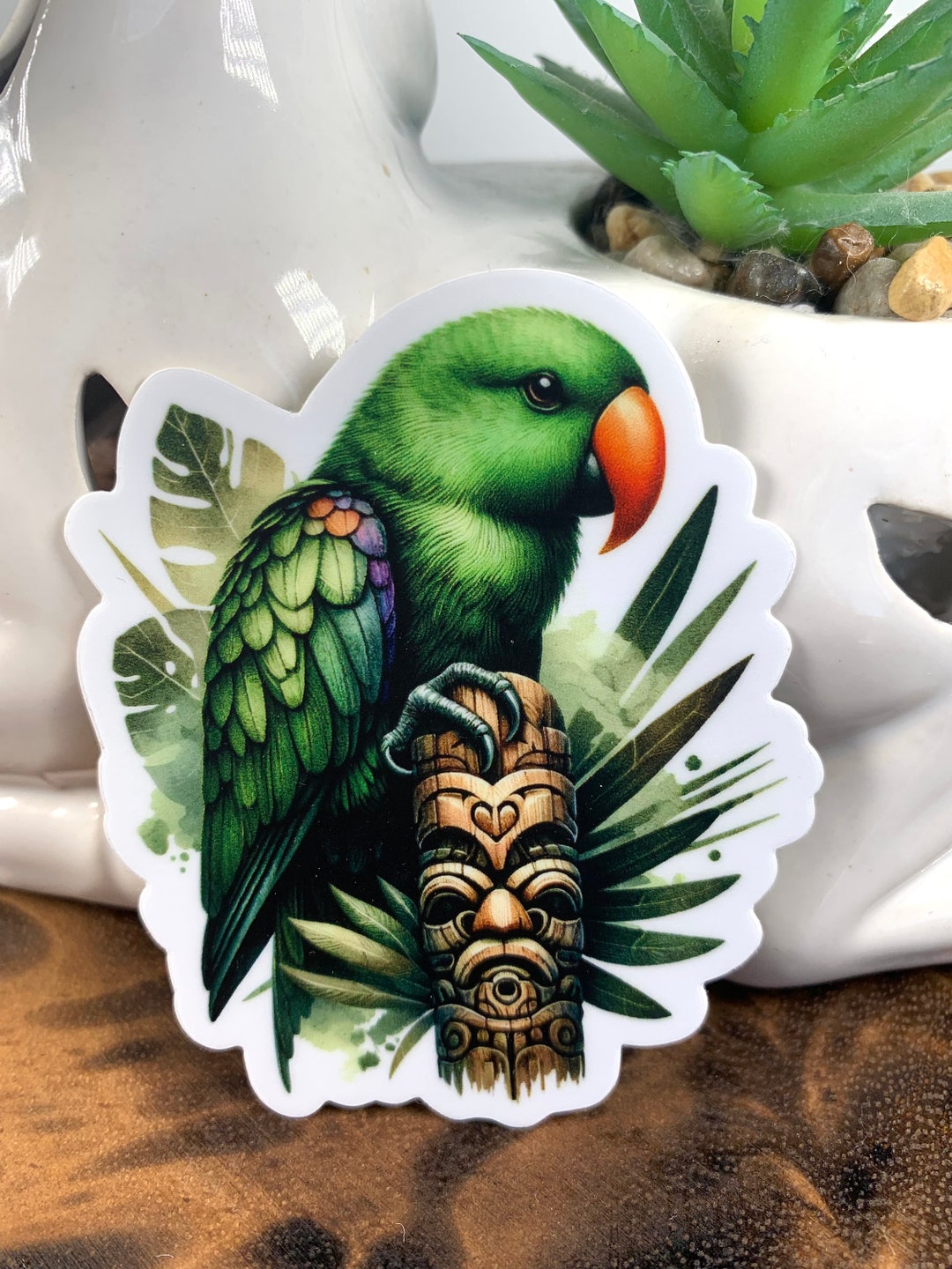 Male Eclectus Parrot Vinyl Sticker - Etsy