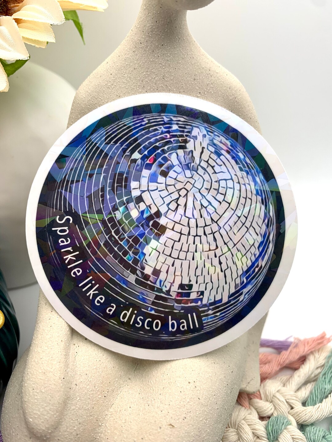 Holographic Disco Ball Vinyl Sticker-sparkle Like a Disco Ball - Etsy