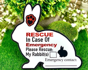 Please Save Our Rabbits, in Case of Emergency Printed Vinyl Bunny ...