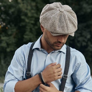 Personalized Winter 8 Panels Cap, Peaky Blinders Hat, Men Newsboy Cap ...