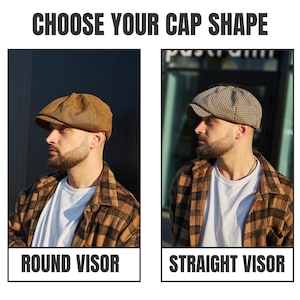 Personalized Winter 8 Panels Cap, Peaky Blinders Hat, Men Newsboy Cap ...