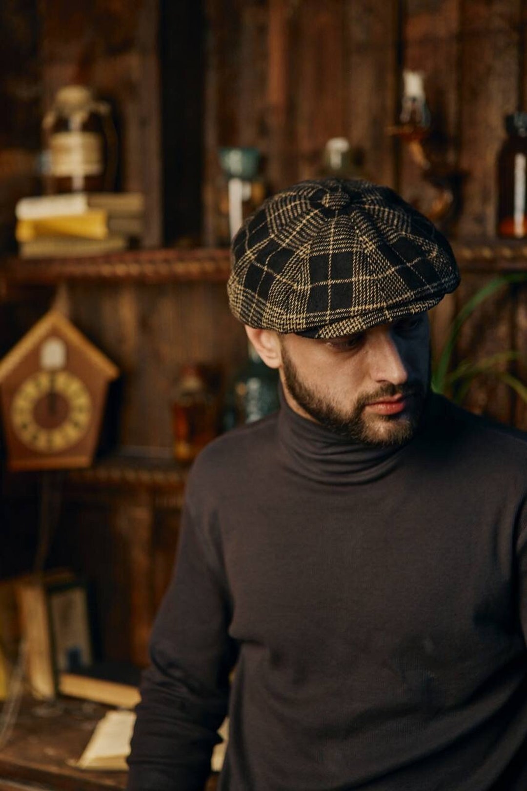 Brown Newsboy Cap Peaky Blinders Cap Mens Newsboy Cap - Etsy