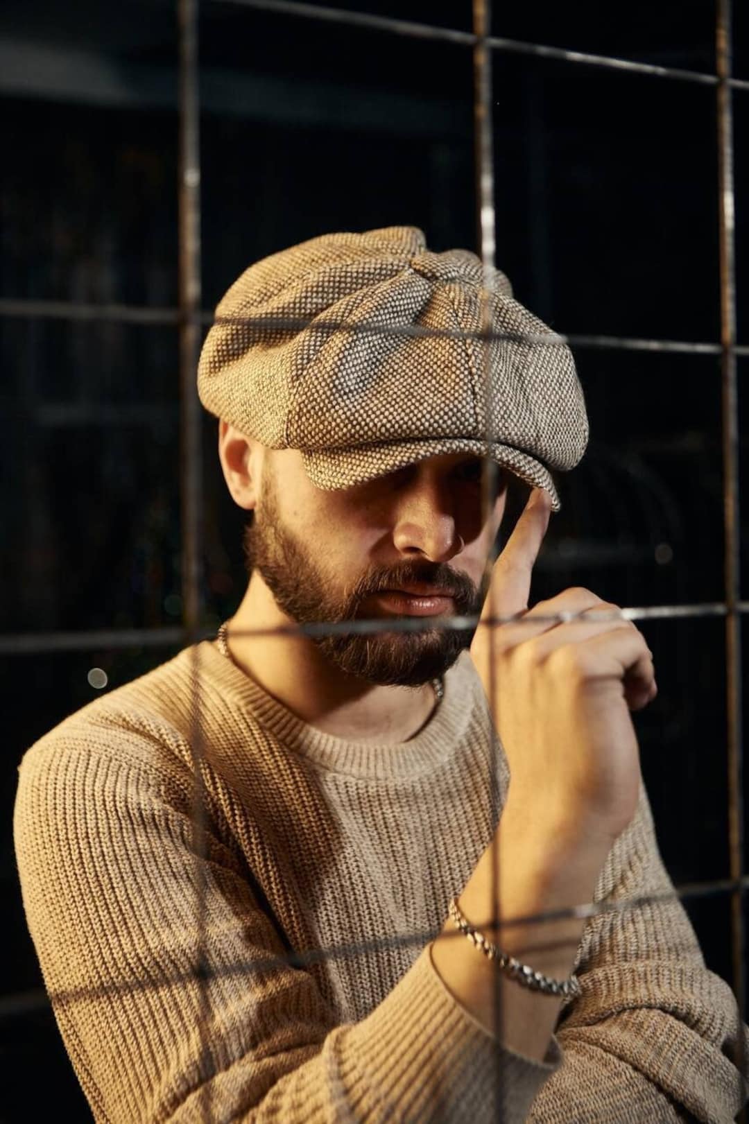 Personalized Winter 8 Panels Cap, Peaky Blinders Hat, Men Newsboy Cap ...