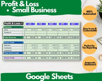 Profit and Loss Spreadsheet Income and Expense Google Sheet Template ...