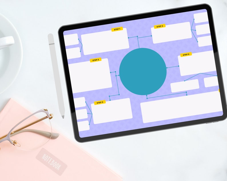 Printable Mind Map Template, Digital Planner for Brainstorming Ideas ...