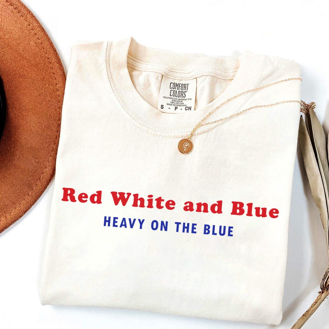 Red White and Blue Heavy on the Blue Shirt, 4th of July Liberal 90s ...