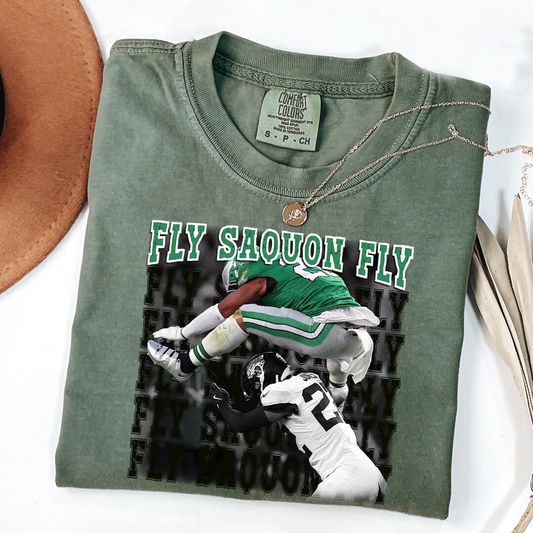 Fly Saquon Fly T-shirt, Philadelphia Football Fan Graphic Tee, Eagles ...