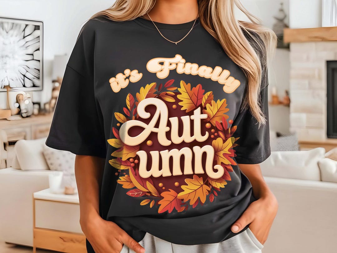 It’s Finally Autism Autumn T‑shirt, Fall Graphic Tee, Multiple Colors ...