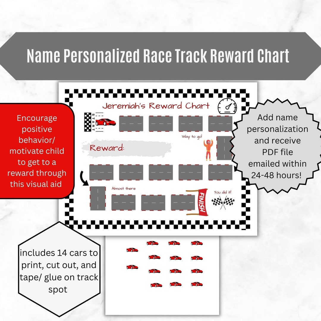 Printable Car Reward Chart Personalized Cars Kids Behavior - Etsy