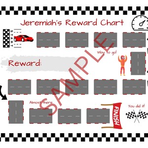 Printable Car Reward Chart Personalized Cars Kids Behavior - Etsy