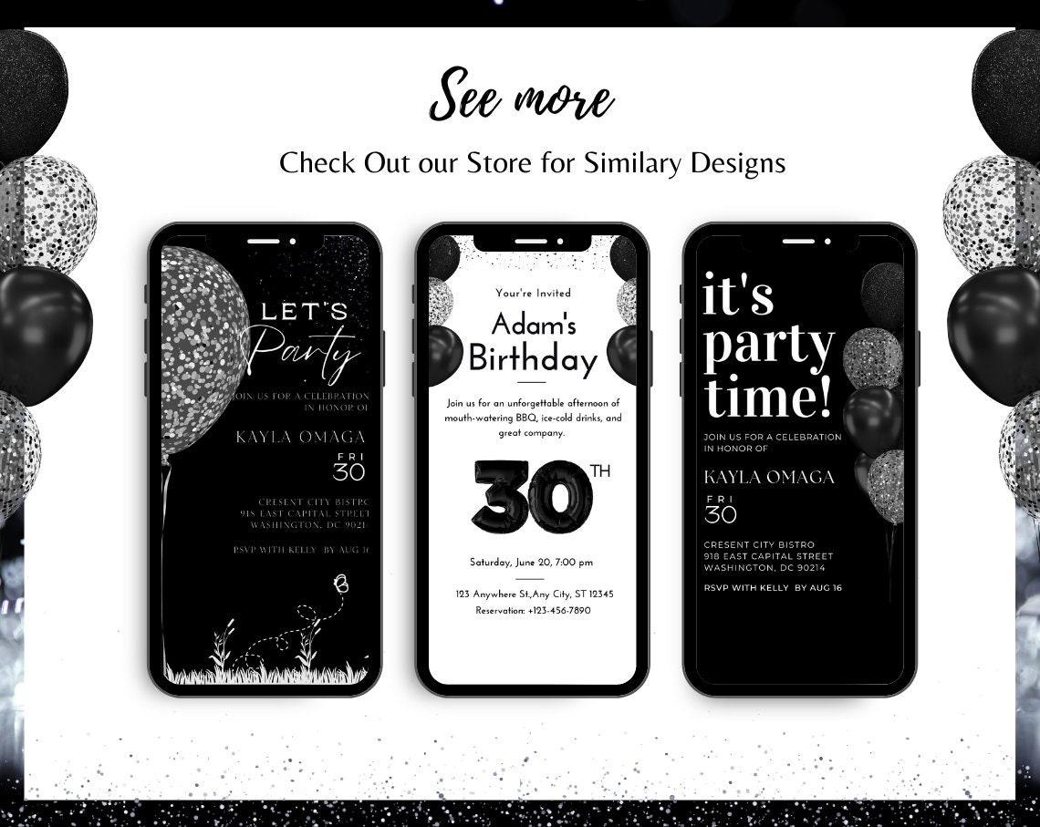 Editable Birthday Invitation Template Brunch Party Men Mobile Invite ...
