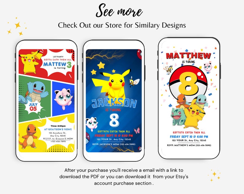 Editable Pokemon Invitation Pikachu Invitation Template Pikachu Pokemon ...