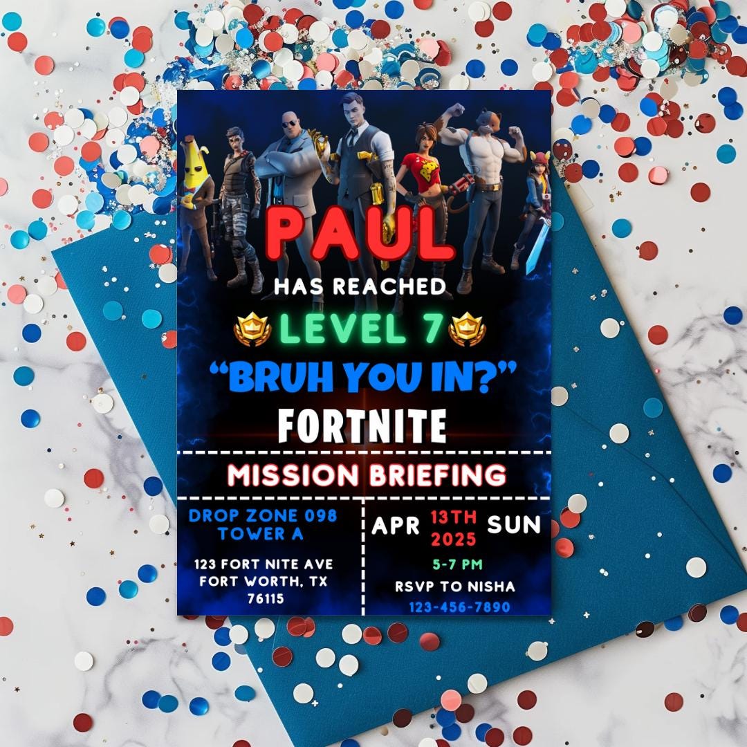 Editable Level up Birthday Invitation | Gamer Inspired Party Template ...