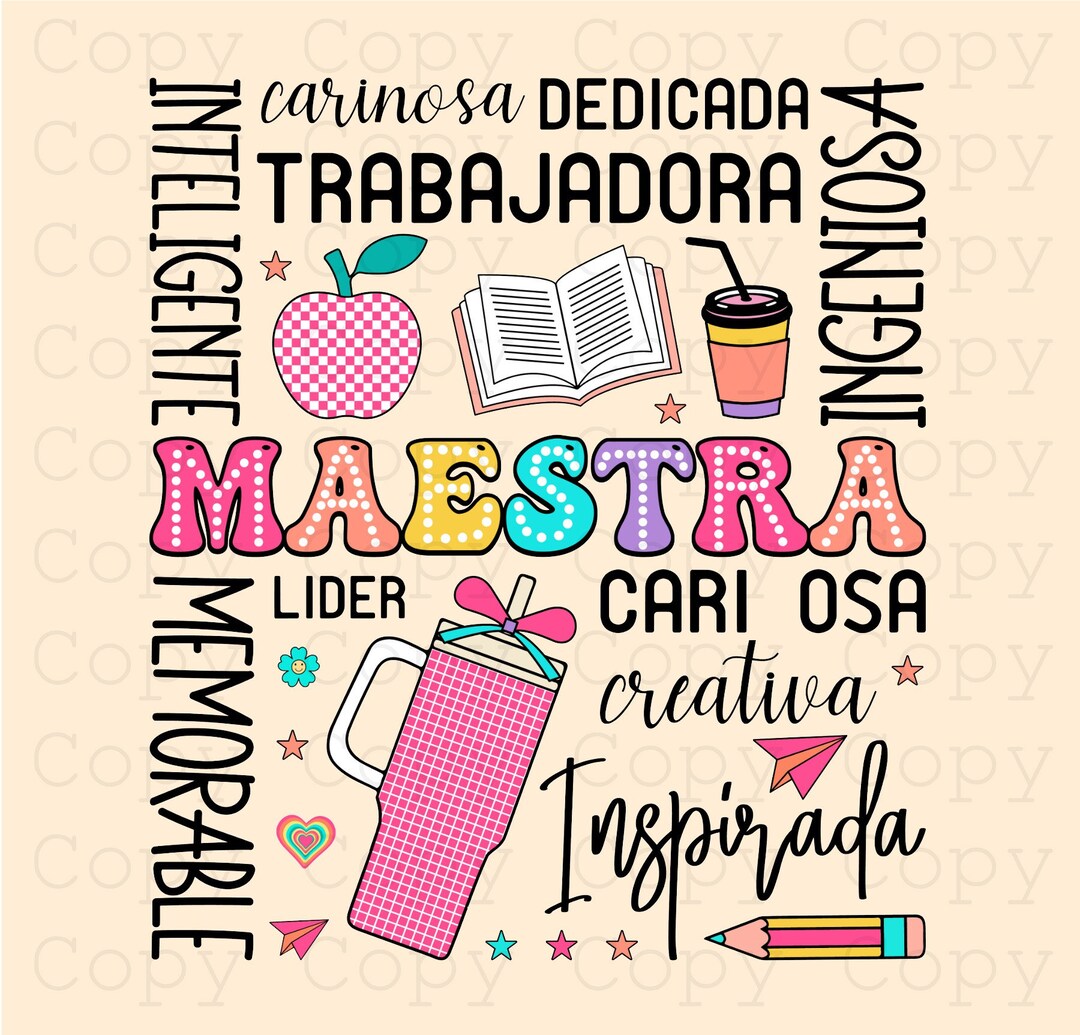 PNG Teacher Back to School, Maestra, Sublimation - Etsy