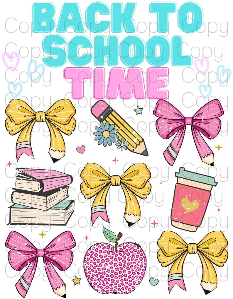 Coquette Back to School Time PNG, Back to School, - Etsy