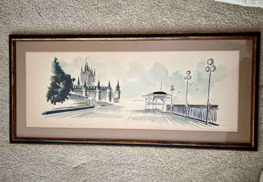 Original Watercolor and Ink Painting "le Terrasse Dufferin, Quebec 1968 ...