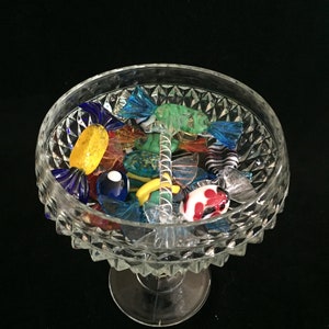 Murano Glass Candies in Cut Glass Candy Dish - Etsy