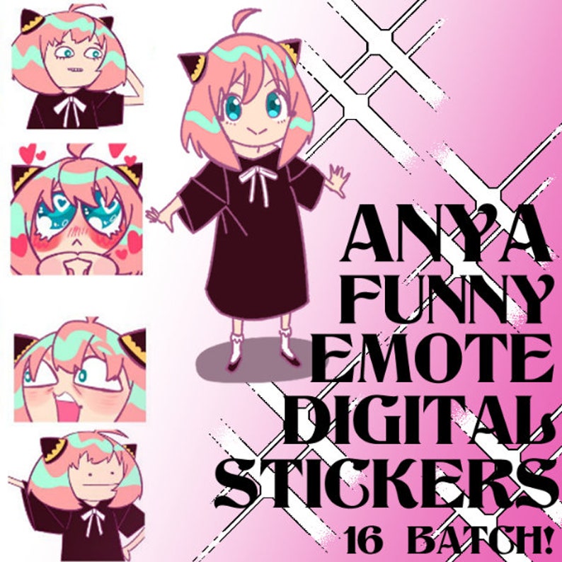 Anime Cute Anya Emote 16 Batch - Etsy