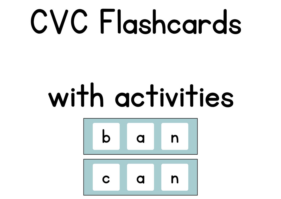 CVC Flashcards With Activities for Young Readers - Etsy