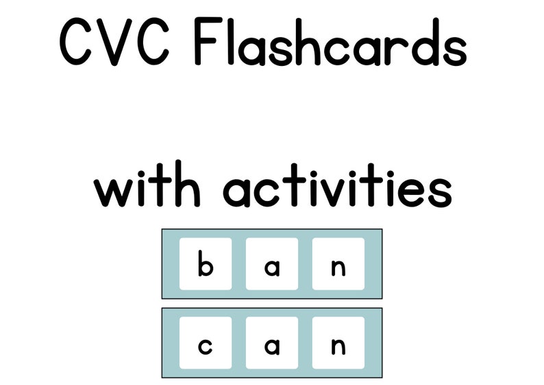 CVC Flashcards With Activities for Young Readers - Etsy