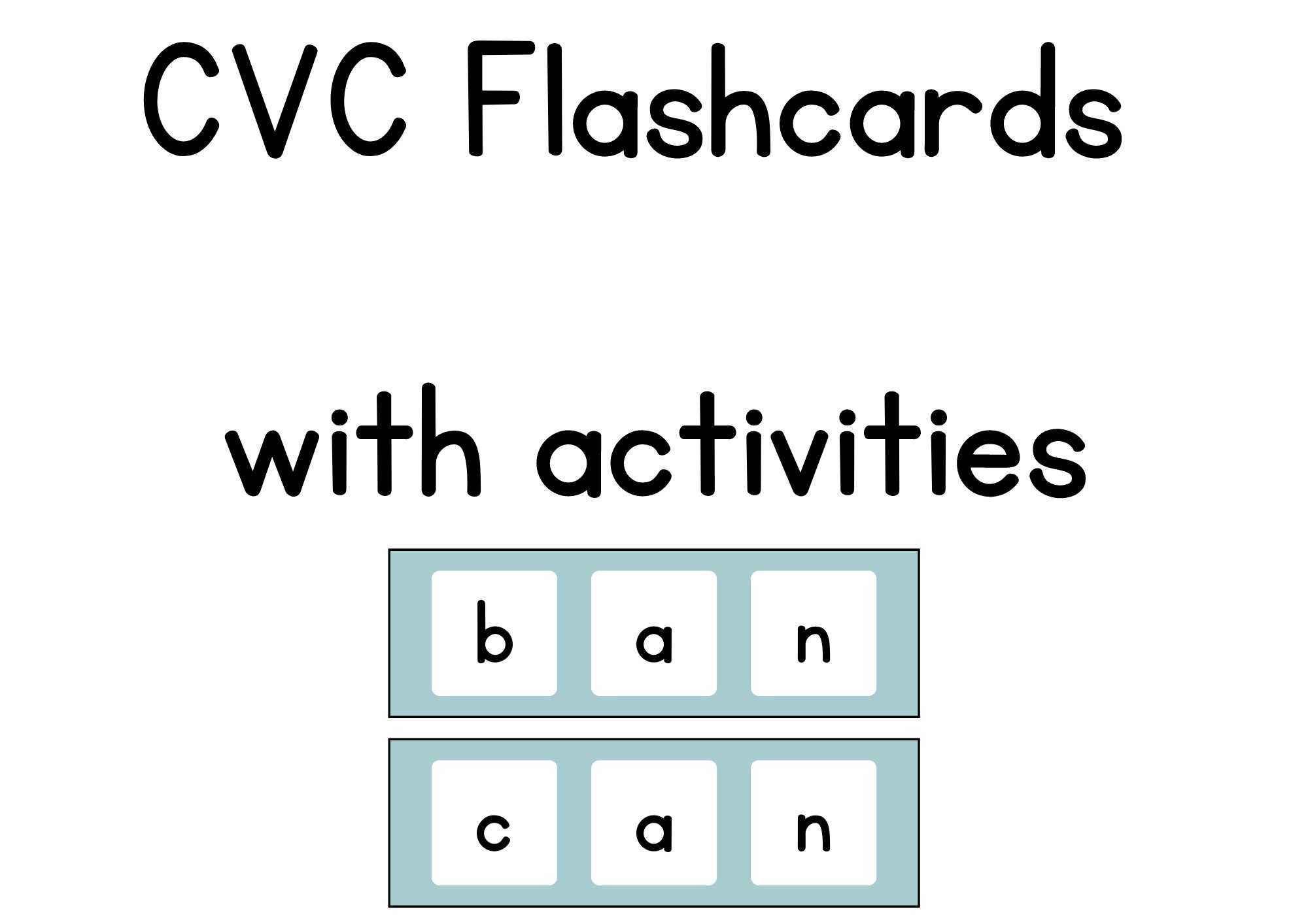 CVC Flashcards With Activities for Young Readers - Etsy