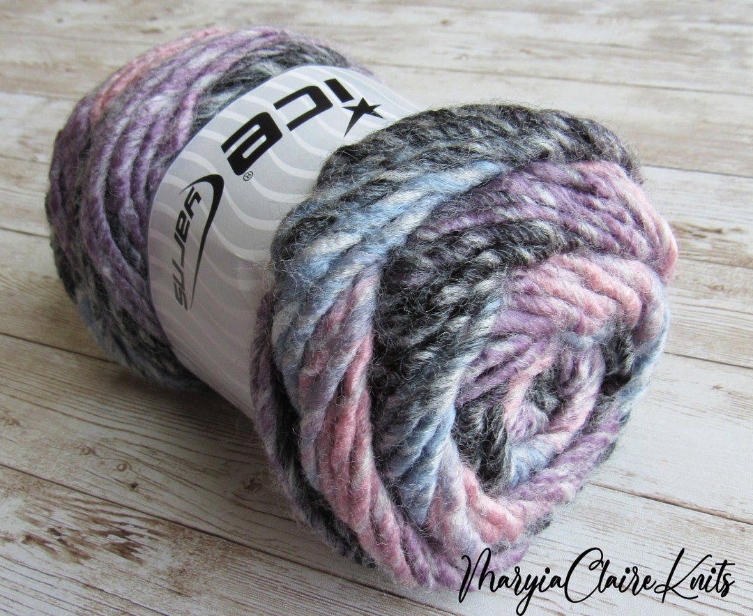 Acrylic Multicolor Mini Cake Yarn, Lavender/blue and Pink With Black ...
