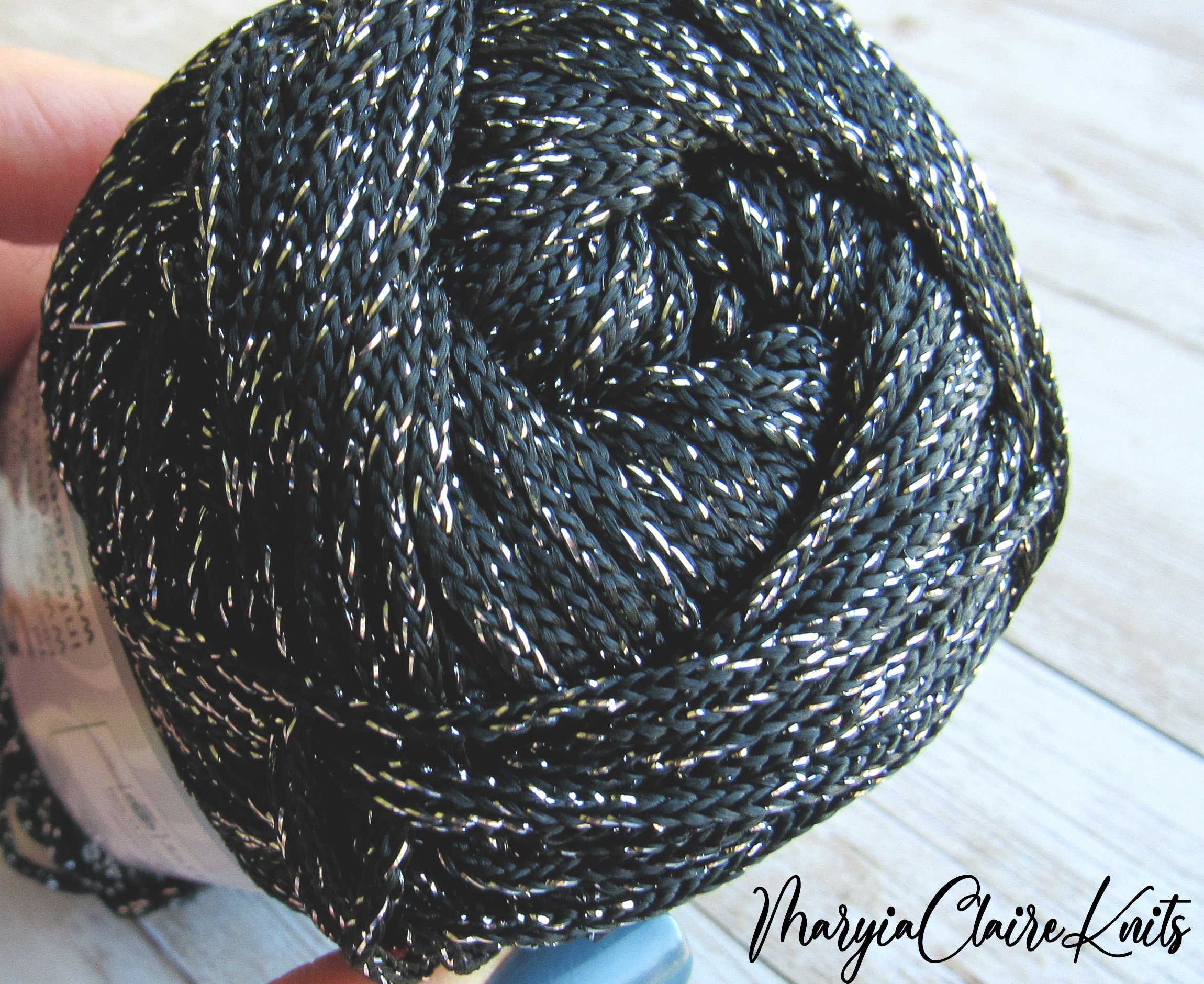 Black Metallic Yarn,2mm Macrame Yarn With Silver Lurex, Macrame Crochet ...