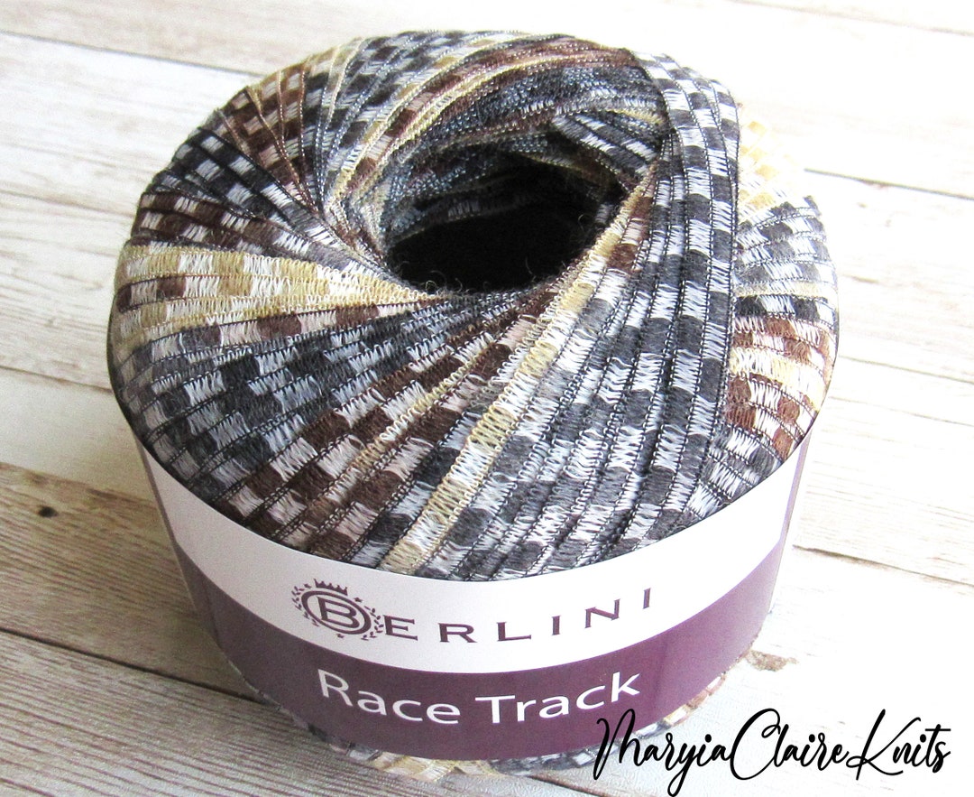 Berlini Race Track Ribbon Yarn, Italian Cotton Blend Ribbon Yarn 3/8 ...