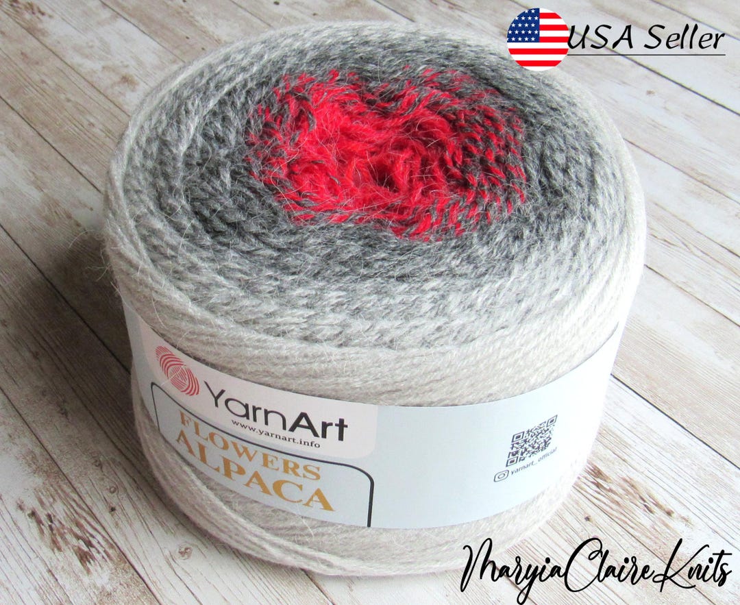 Yarnart Alpaca Flowers Cake Yarn Color 436, Variegated Alpaca Acrylic ...