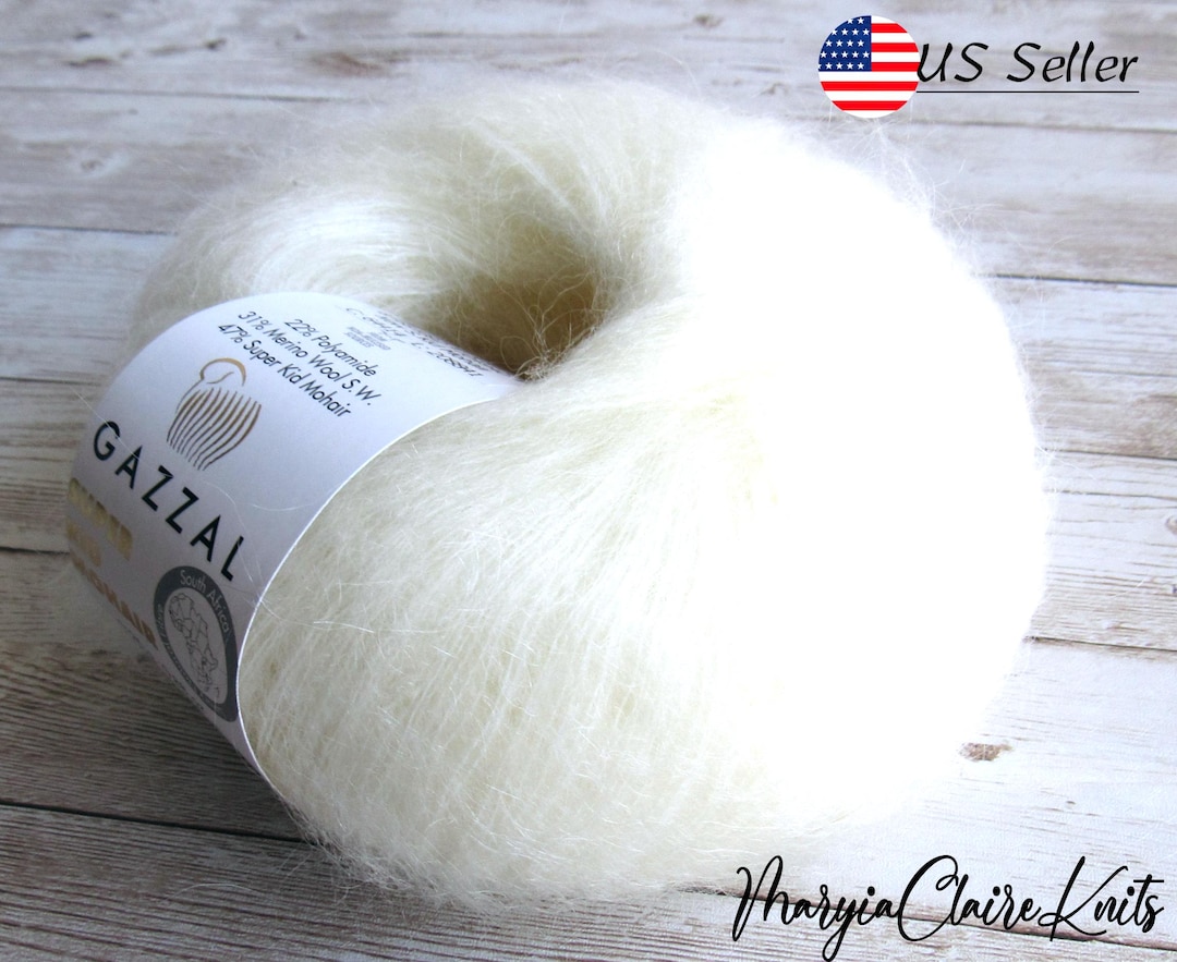 Gazzal Super Kid Mohair Off-white Color 64414, Gazzal Mohair Yarn 0 ...
