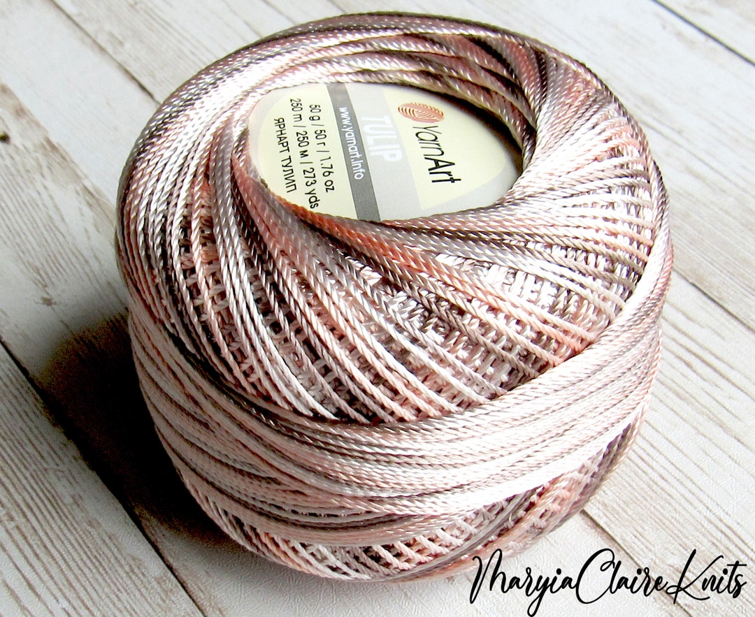 Yarnart Tulip Variegated in Salmon 460, White and Brown Shades ...