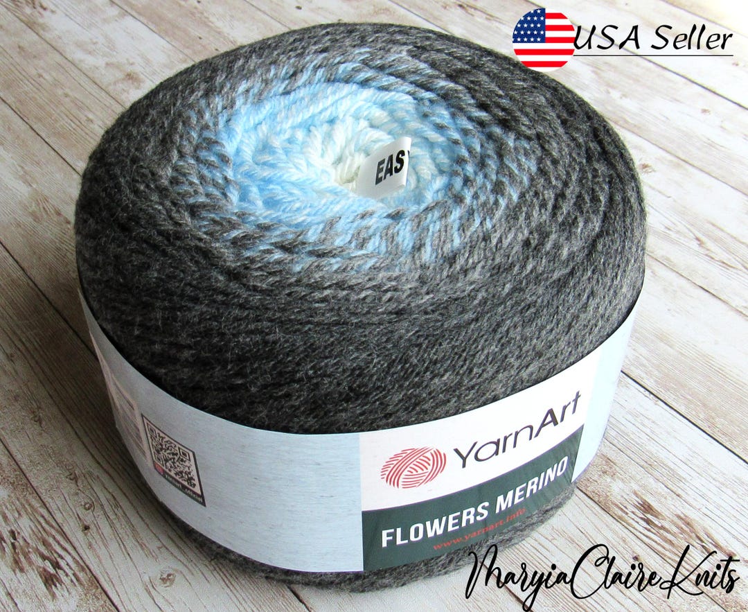 Yarnart Flowers Merino Color 550, Merino Wool Blend Yarn, Multicolor ...